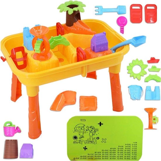 2 in 1 Zand en Waterspeeltafel voor Peuters - Kunststof Buitentafel met ...