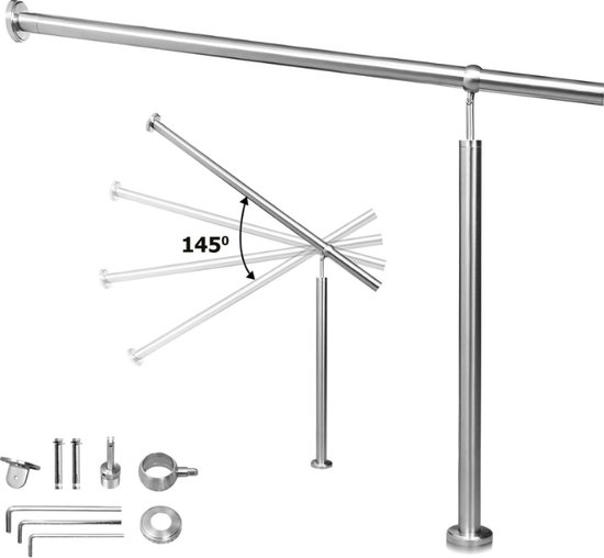 Edelstaal Trapleuning leuning 100cm RVS Reling Wandleuning roestvrij ...