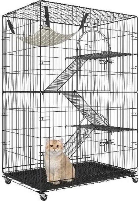 Opvouwbaar - Kattenren - Kattenbench - Katten kooi - Tot 14kg | bol