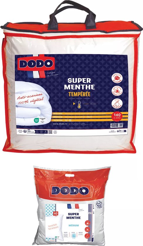 DODO Set DODO dekbed 140 x 200 cm + 1 hoofdkussen 60 x 60 cm - Natuurlijke bescherming... | bol
