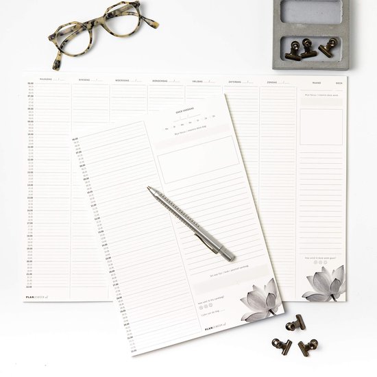 Planjeweek.nl | Voordeelset A3 weekplanner en A4 dagplanner Lotus als ...