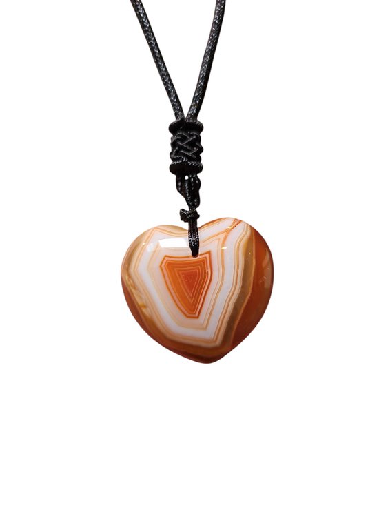 Rode Agaat Hart Hanger met Ketting | bol