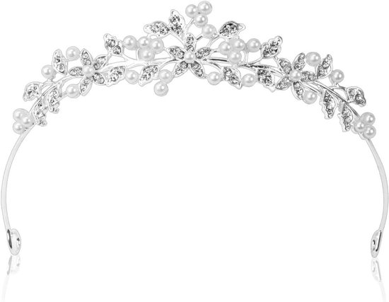 Tiara Crystal Crown voor bruidsmeisjes en dames - Zilveren diadeem voor ...