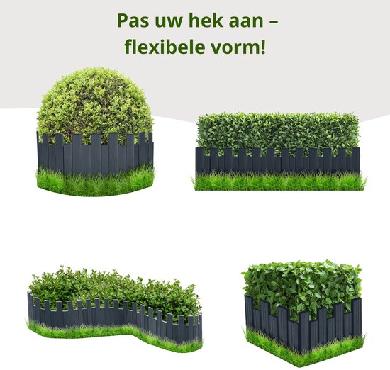 Floranica Flexibele Borderrand Gazonrand Perkrand 2 m x 20 cm Antraciet Bloembedrand... | bol