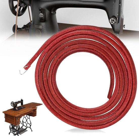 Lederen riem voor naaimachine met 1 haak, Ø 5 mm, 183 meter - Vintage ...