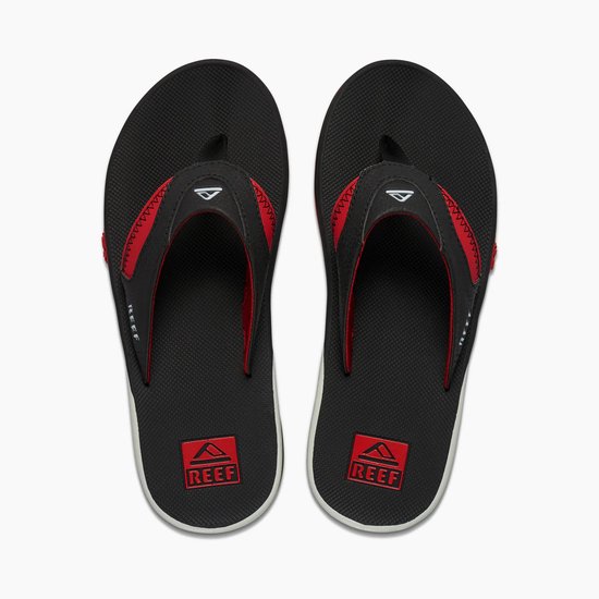 Reef Heren Slipper model Fanning Pregame - Zwart/Rood/Wit - Maat 45 | bol