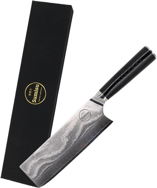 Sumisu Knives - Japans Nakiri Mes Black - 67-laags Damascus Mes ...