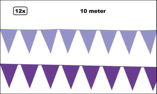 12x Vlaggenlijn paars en lila 10 meter - Vlaglijn festival feest party ...