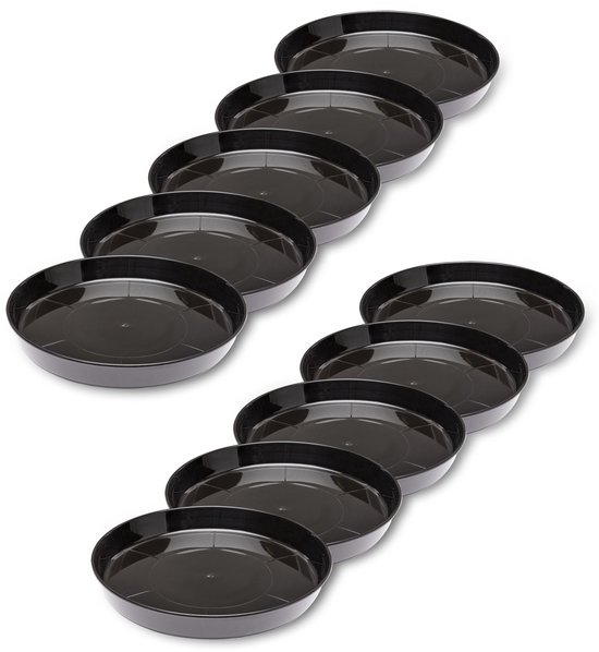 Garronda Ronde Bloempot Onderzetter – 10 stuk – Zwart - ⌀ 15cm H=2,3cm ...