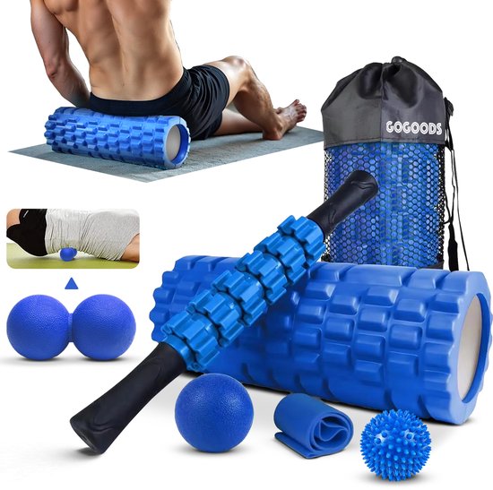 GoGoods® Foam Roller - 7-in-1 Spierherstel Set - Massage Stick - 3x Triggerpoint Bal -... | bol