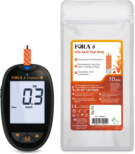 Appareil de mesure de l'acide urique FORA 6 Connect - mmol/l (Multi) | bol