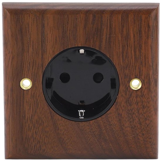 Elektrische Wandcontactdoos EU-standaard 16A 250V Walnoothouten ...