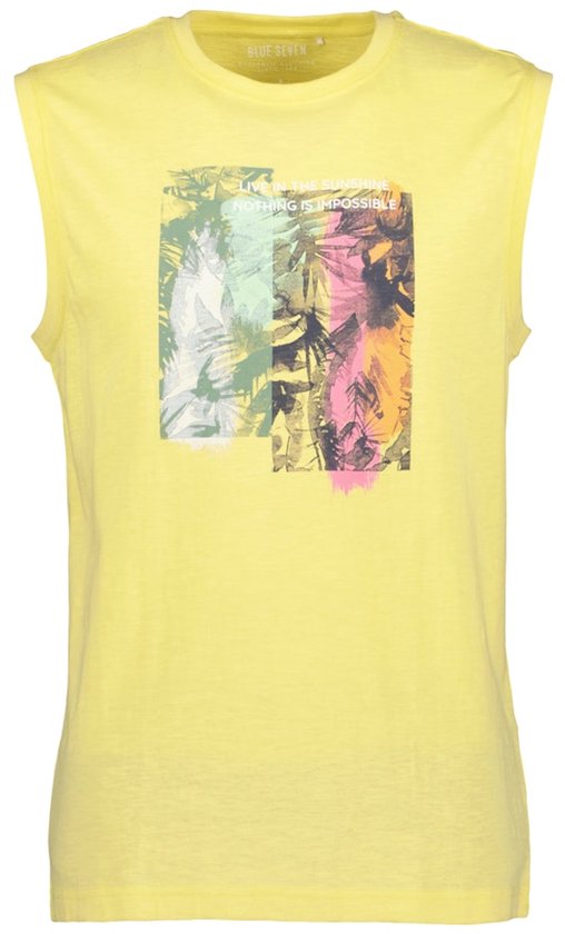 Blue Seven - Tanktop 300036 geel met print mouwloos - maat L | bol