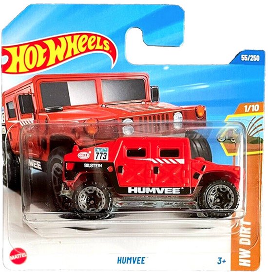 HOT WHEELS HUMVEE HUMMER BULSTEIN 773 55/250 RED 1:64 HW DIRT 1/10 | bol
