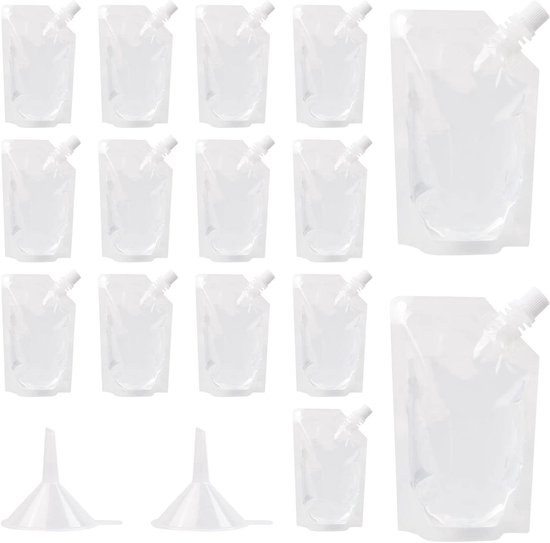 Transparante drankzakken - opvouwbare drinkzak - 15 stuks | bol