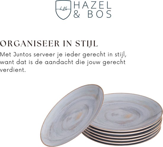 Bordenset 6 persoons - Ontbijtbord 24 cm - Porselein - Juntos Madera ...