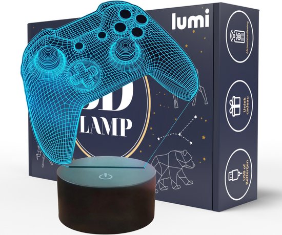 Lumi 3D Lamp - 16 kleuren - Controller - Gamepad - Gaming - Playstation ...
