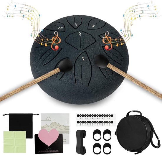 Handpan Drum - 6 Inch 11 Note C Major Tuned Steel Tongue Drum ...