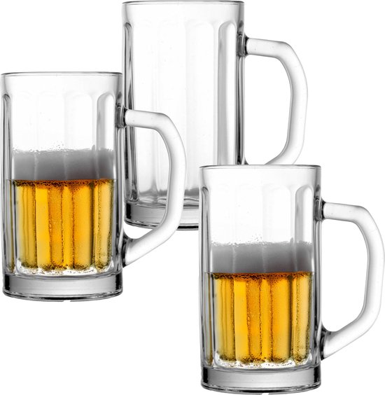 Uniglass Bierpullen Nicol - 0,5 liter - glas - 6 stuks - bierglas - halve liter - bierpul | bol