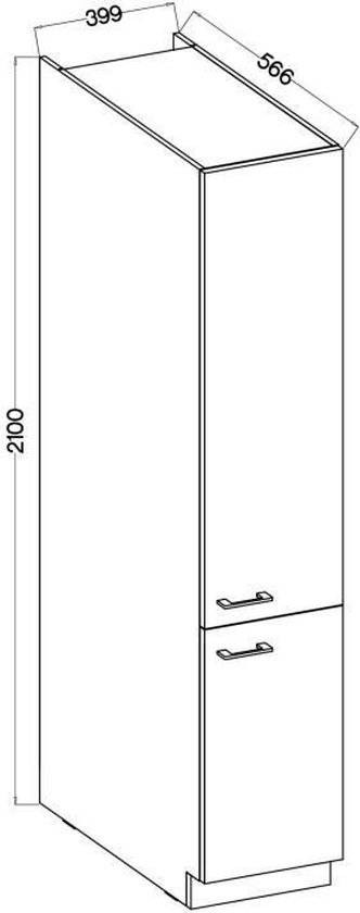 Kolom - MODENA - 40 cm - 2 deuren - Ambachtelijk eiken en mat zwart ...