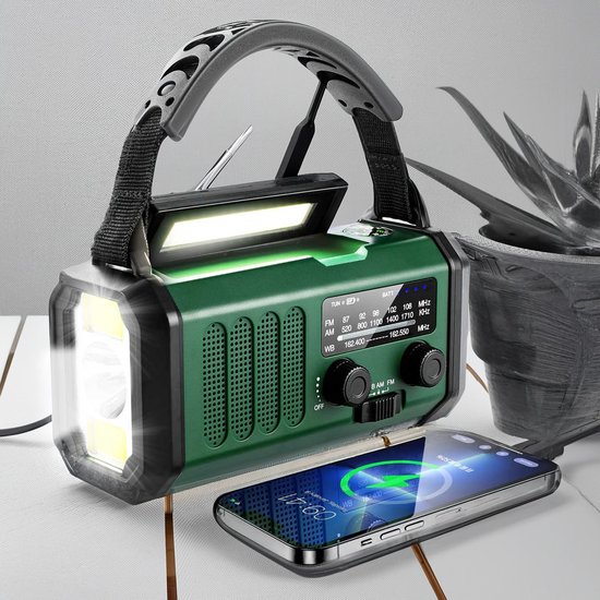 Dutch Wanted Noodradio - Radio FM/AM - Solar Opwindbaar 10.000mAh ...