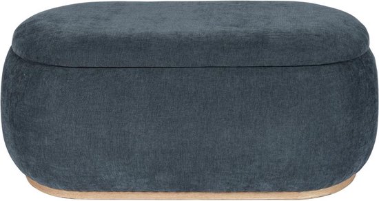 Vente-unique Poef met opbergruimte van blauwe stof met textuur MOPILO L ...