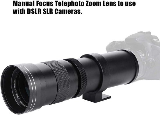 Telelens 420-800mm F/8.3-16 Handmatige zoomlens voor DSLR-camera ...