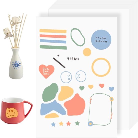 20 Sheets A4 Water Decal Transfer Film Sticker for Ceramic Glass ...