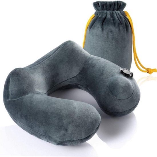 Reiskussen Luxueus Zacht Opblaasbaar - Ergonomisch Nekkussen voor Ondersteuning - 1... | bol