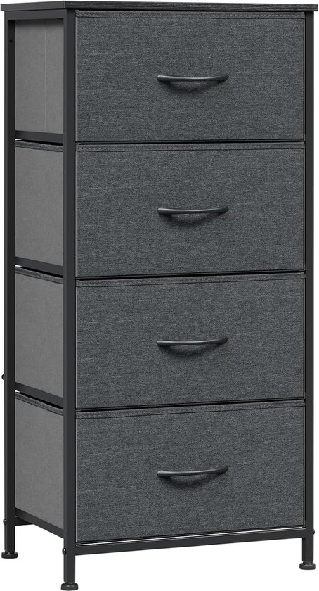 FURNIBELLA -Commodekast met 4 Stoffen Laden – Dressoir in Industriële ...