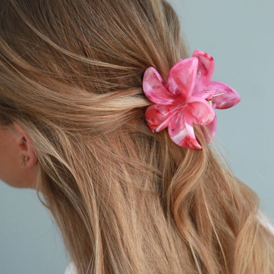 Haarklem bloem pastel swirl roze | bol