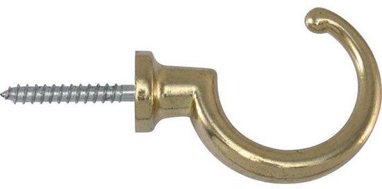 Schroefhaak Borst 35mm messing gelakt | bol