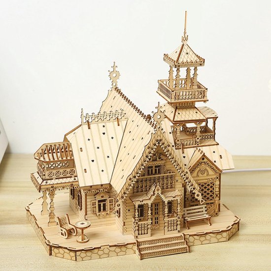 3D Houten Puzzel Architectuurmodel Kit voor Volwassenen - Doe-het-zelf ...