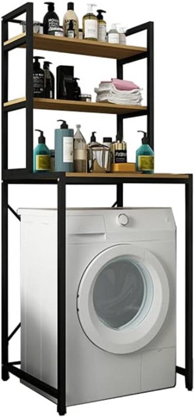 Bovenste Rek Wasmachine Organizer Ruimtebesparend - 3 Niveaus Hout E1 ...