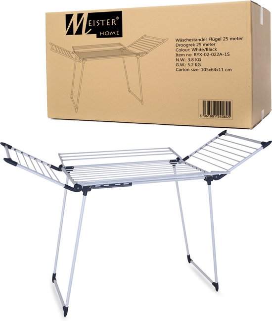 Meisterhome Droogrek - Extra groot, stevig en inklapbaar wasrek - 25 ...