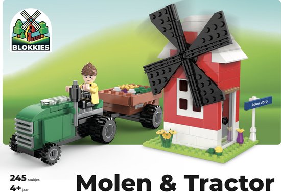 Blokkies Molen & Tractor Bouwset - Bouwstenen - 245 onderdelen ...