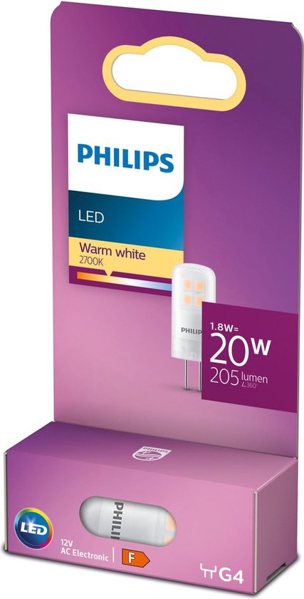 Voordeelpak 10x Philips Corepro LEDcapsule G4 2.1W 210lm - 827 Zeer Warm Wit | Dimbaar... | bol