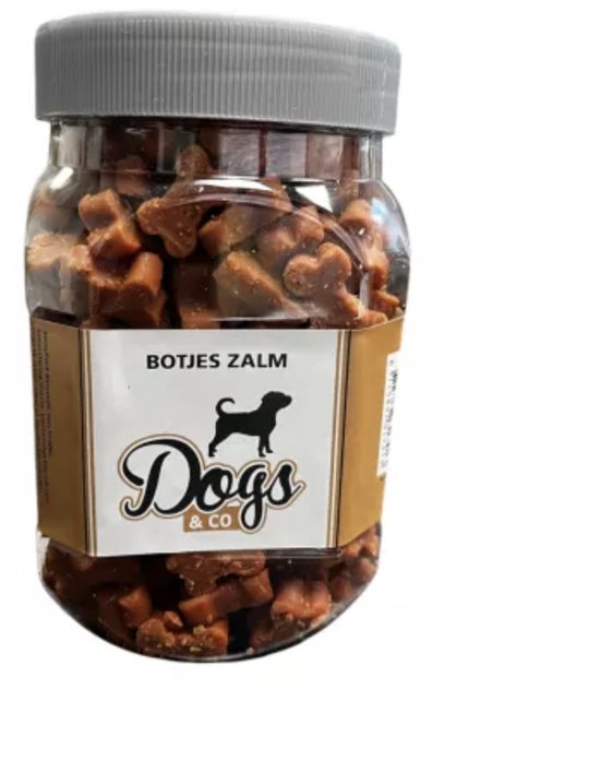 Dogs&Co Snacks in Pot 500 gram - Botjes Zalm - Hondensnacks | bol
