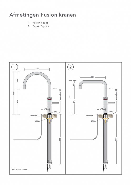 Quooker Fusion round met PRO3 boiler met PRO3 boiler en CUBE reservoir ...