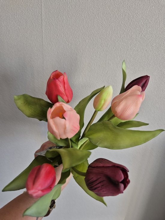 7 kunst tulpen Vermeer-boeket van 7 purple/beauty kunsttulpen-Real ...