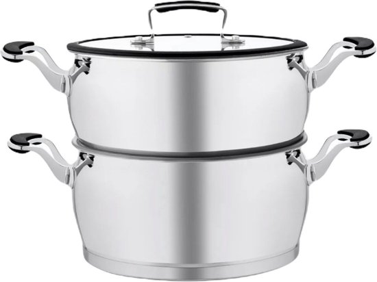 Royal Swiss® Stoompan 12L – RVS Stenen Coating – Grote Stoompan voor ...