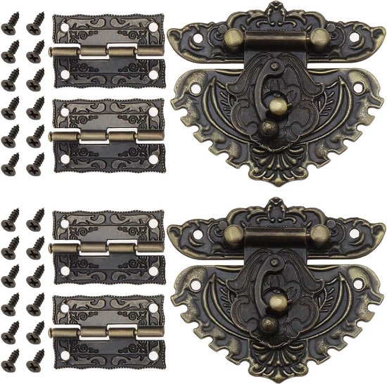 Vintage Embossing Hasp Latch Lock met Scharnieren - Decoratieve ...