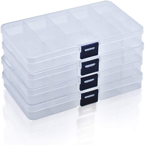 Verstelbare Plastic Opbergdozen Set van 4 voor Kralen, Schroeven en ...