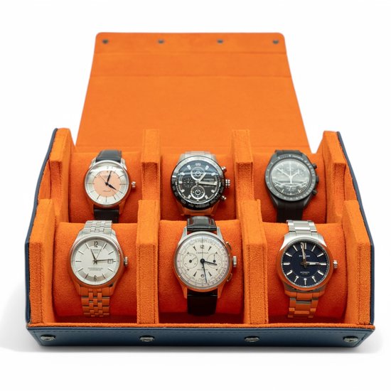 Watch Mates - Hexagon Horlogebox - 6 slots - Blauw | bol