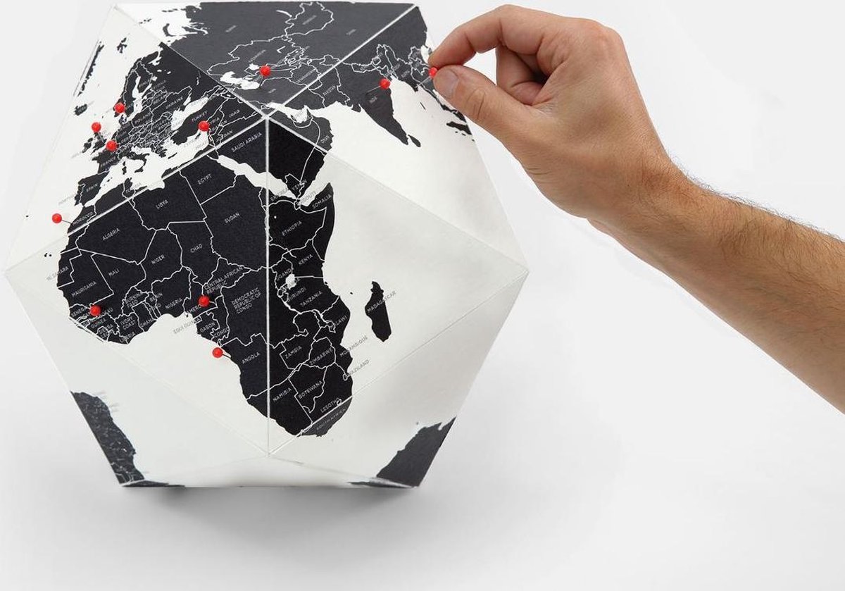 Palomar Wereldbol Here By Countries 30 Cm Papier/katoen Zwart | bol