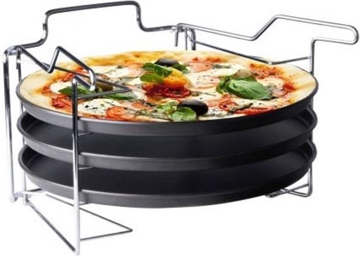 Plateau à pizza avec 3 plateaux de cuisson | bol.com