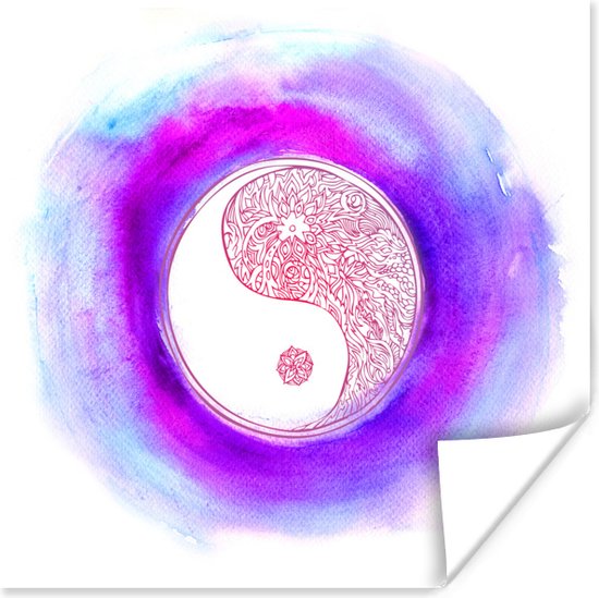 Une illustration d'un logo Yin et Yang avec affiche couleur 50x50 cm ...