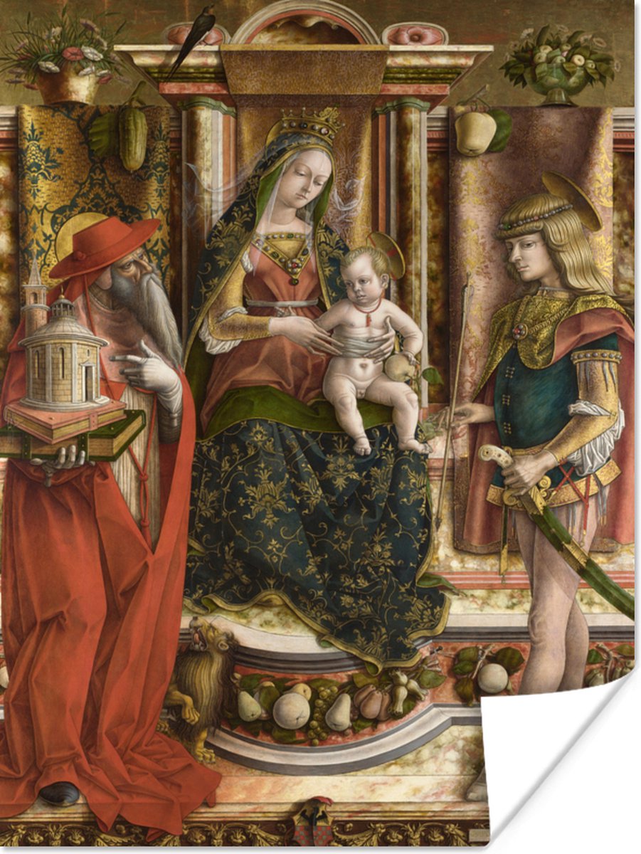 Poster De Madonna Van De Zwaluw - Schilderij van Carlo Crivelli ...