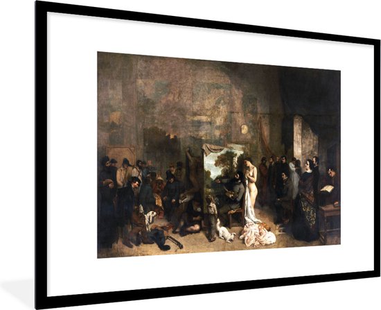 Fotolijst incl. Poster - Het atelier van de kunstenaar - schilderij van Gustave... | bol