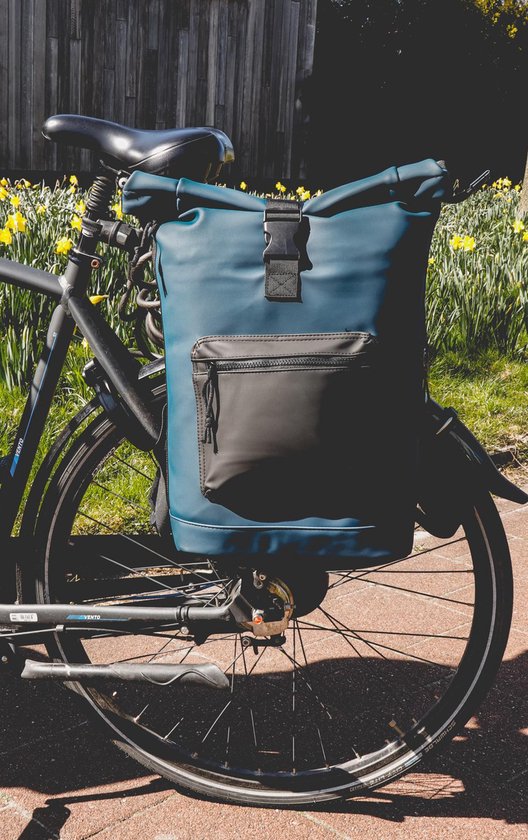 Norlander Waterdichte Fietsrugzak - Blauw - Roltop - 36L - Praktisch ...